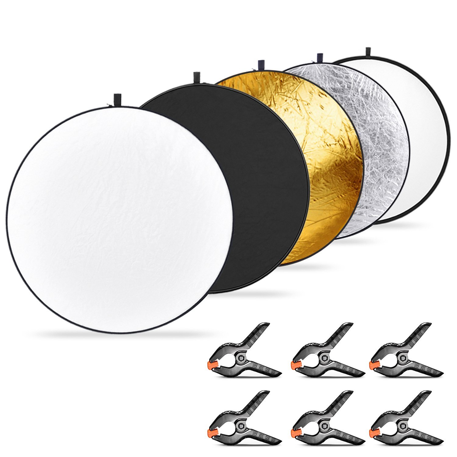 Neewer Kit de 5-en-1 Réflecteur Pliable et 6 Pcs Pinces à Ressort de ...