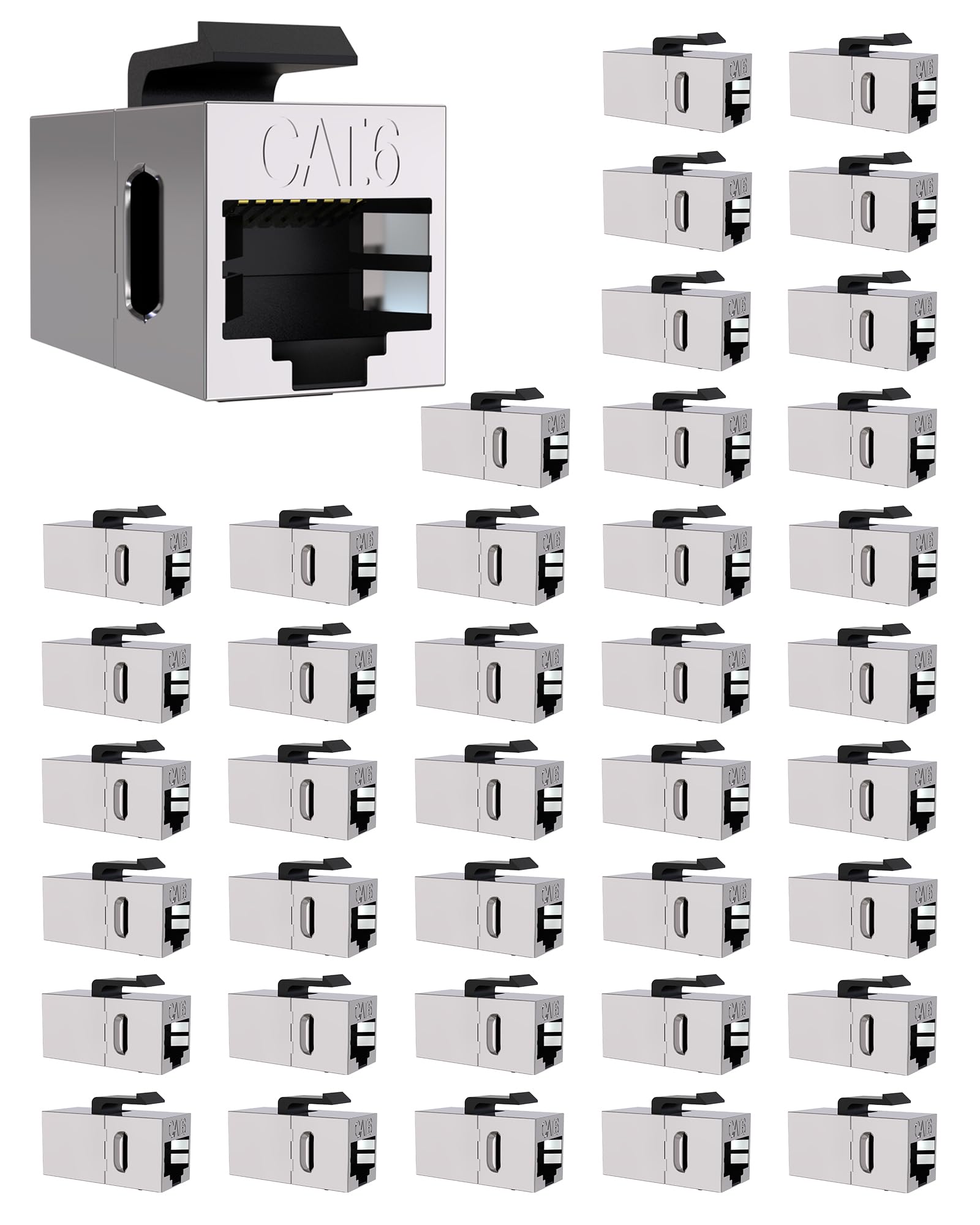 Snapklik.com : 40 Pack Cat 6 Shielded Keystone Coupler, Cat6 Keystone ...