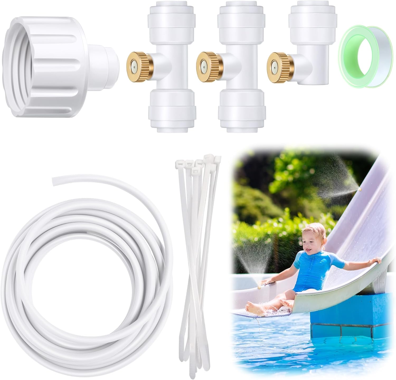 Amazon.com: Gulfmew Pool Slide Water Tubing Kit, 32.8FT Water Lines for ...