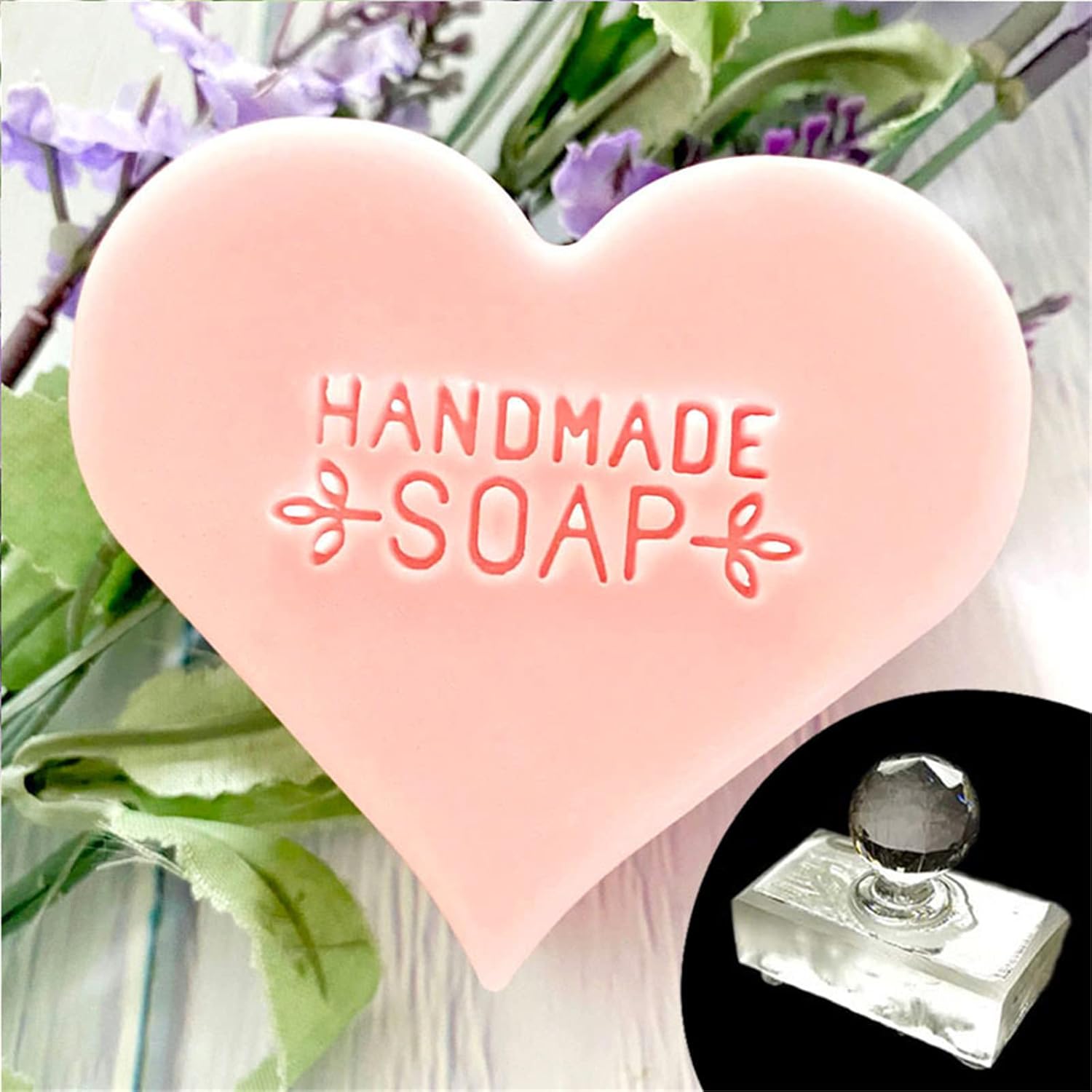 Amazon.com: Acrylic Transparent Stamp Handmade Soap Words Embossing ...