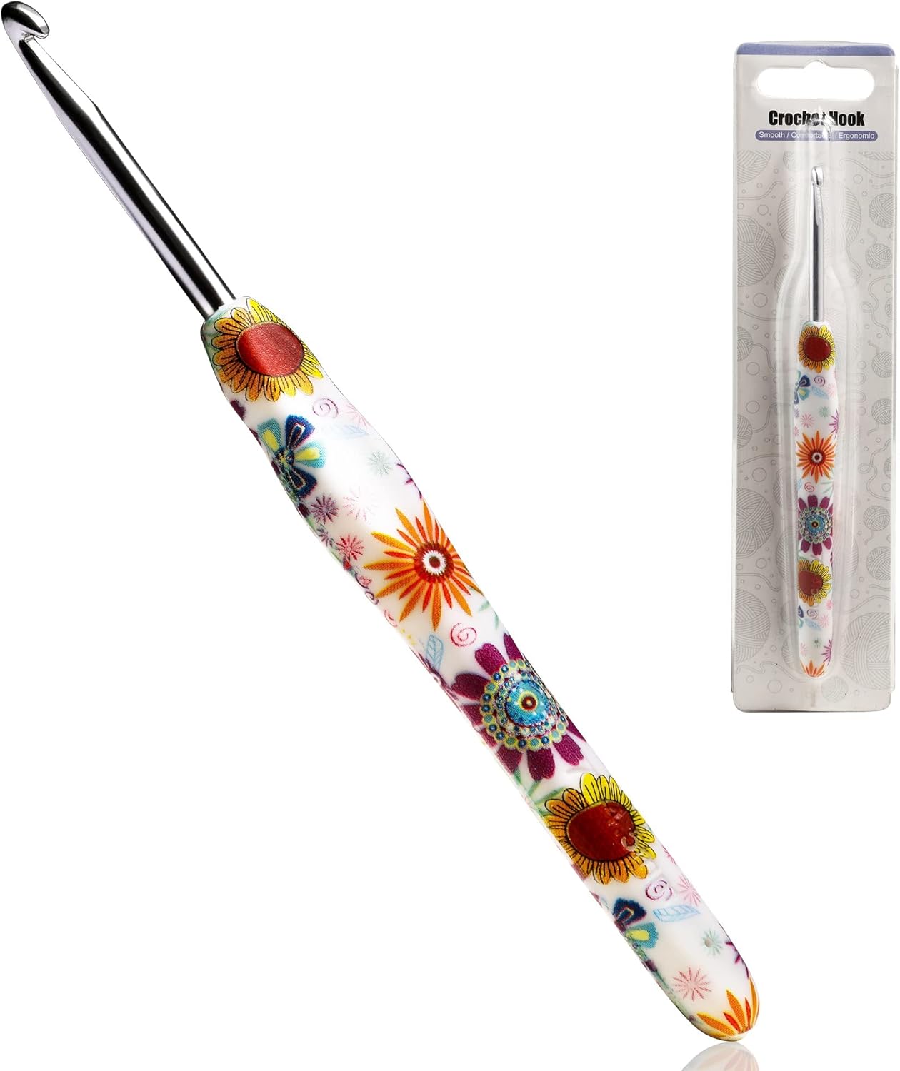 Amazon.com: 4.5mm Crochet Hook, Ergonomic Handle for Arthritic Hands ...