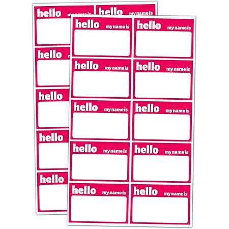 Amazon.com: 200 Pieces - Hello My Name is Stickers, Name Tag Labels ...