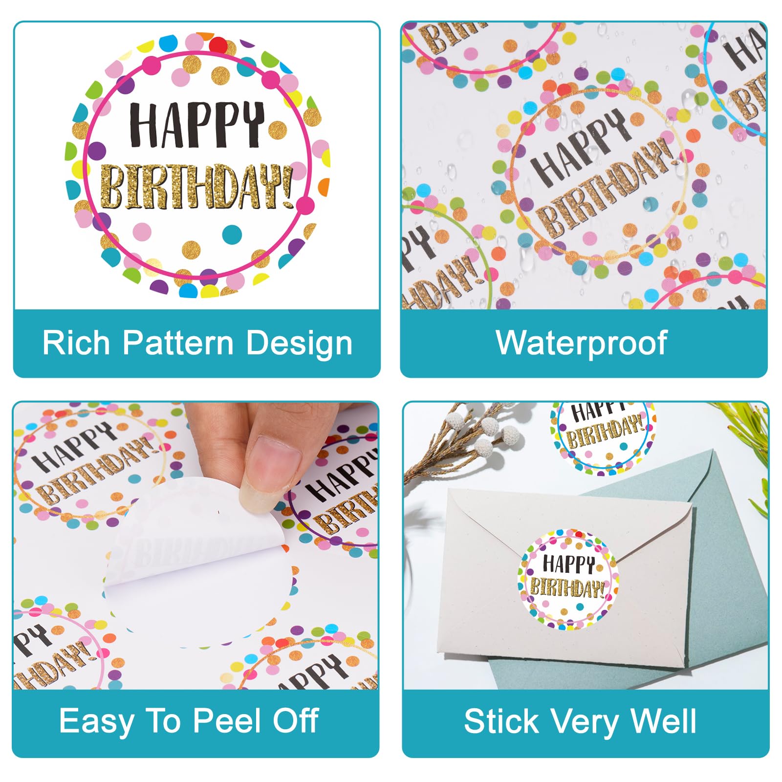 Snapklik.com : Happy Birthday Stickers For Kid - 60Pcs 2Inch Happy ...