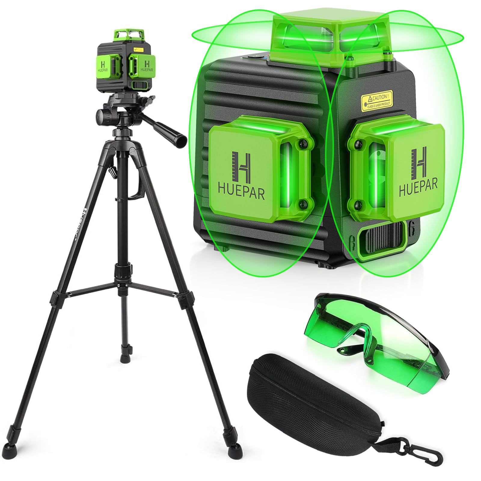 360° Laser Level with 47" Tripod, Huepar 3x360 High Brightness Self ...
