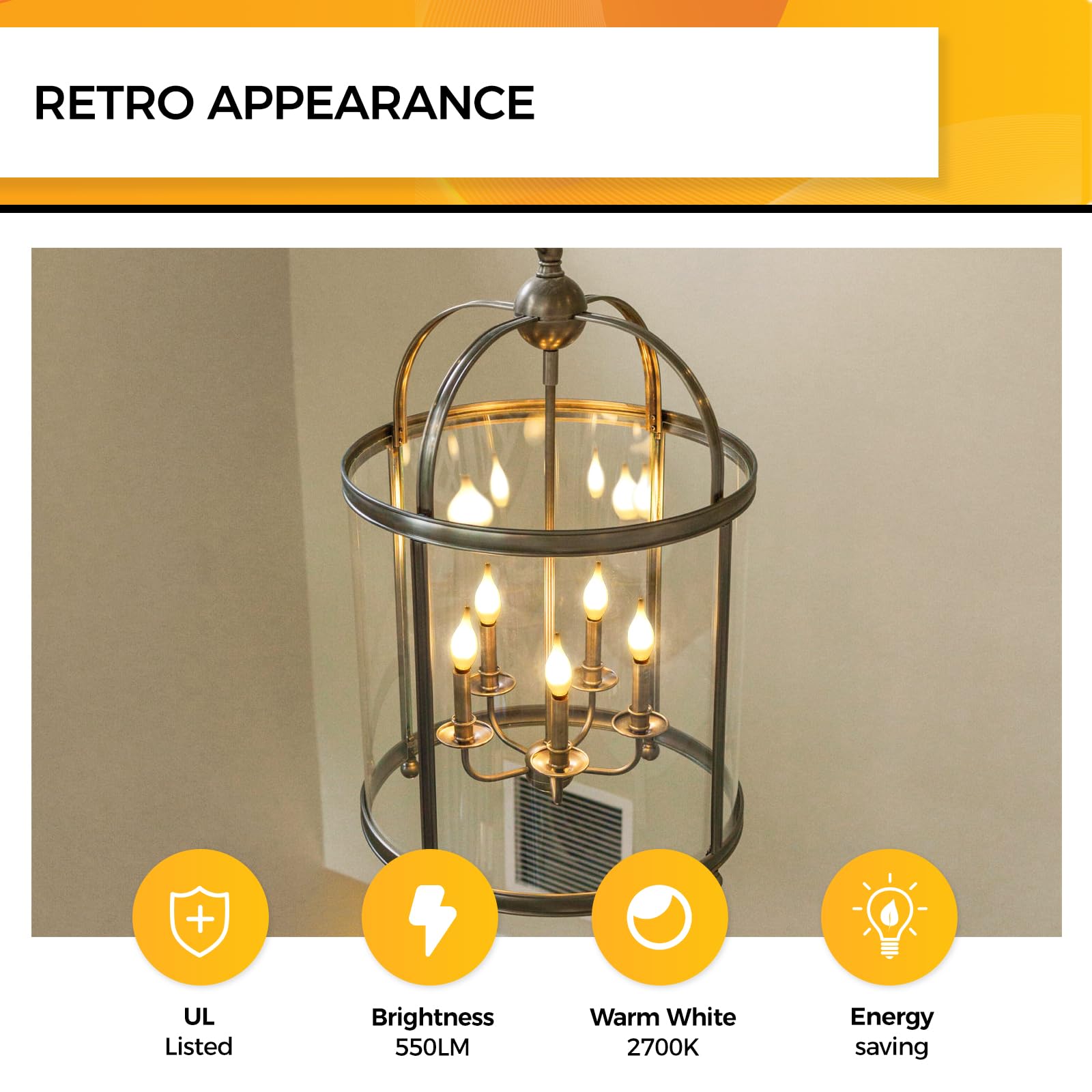 Snapklik.com : Hizashi Frosted Candelabra Light Bulbs 60 Watt LED Dimmable