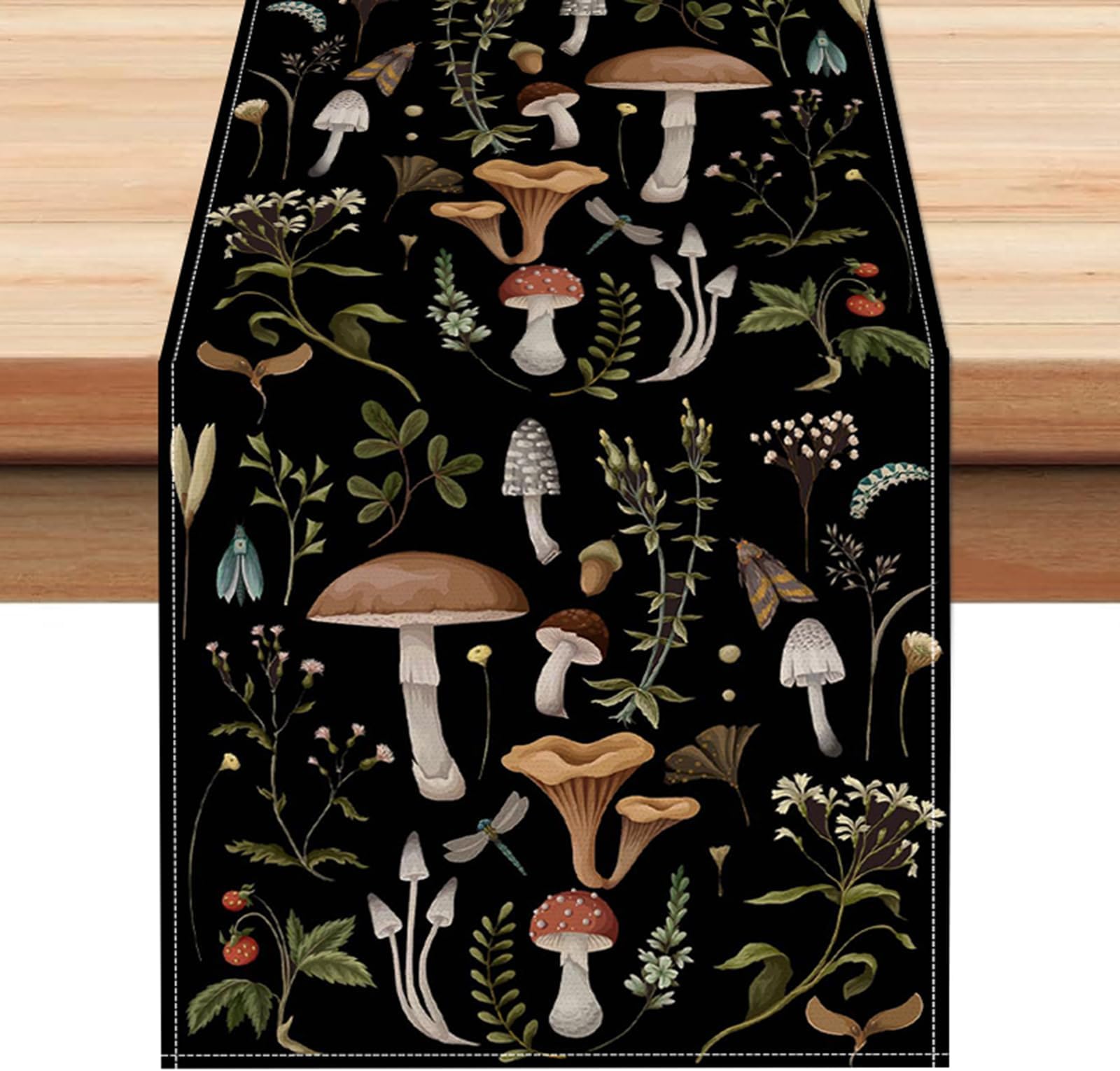 Amazon.com: Artoid Mode Mushroom Moon and Moth Fall Table Runner ...