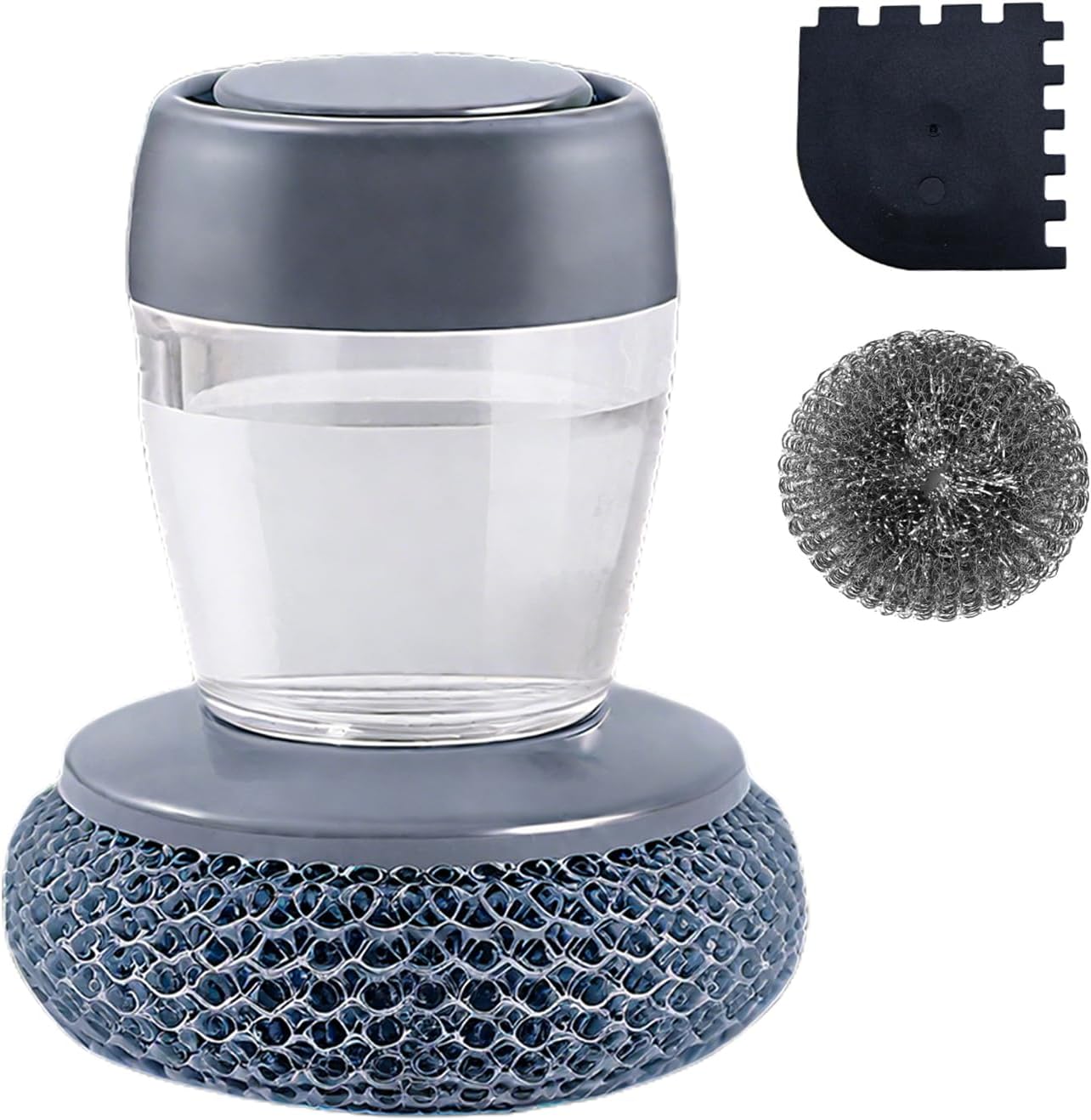 Amazon.com: Dish Scrubber with Soap Dispenser, Steel Wool Scrubber with ...