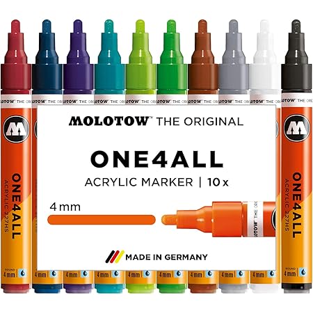 Molotow One4All 227HS Acrylic Pens, High Opacity and Permanent, UV ...
