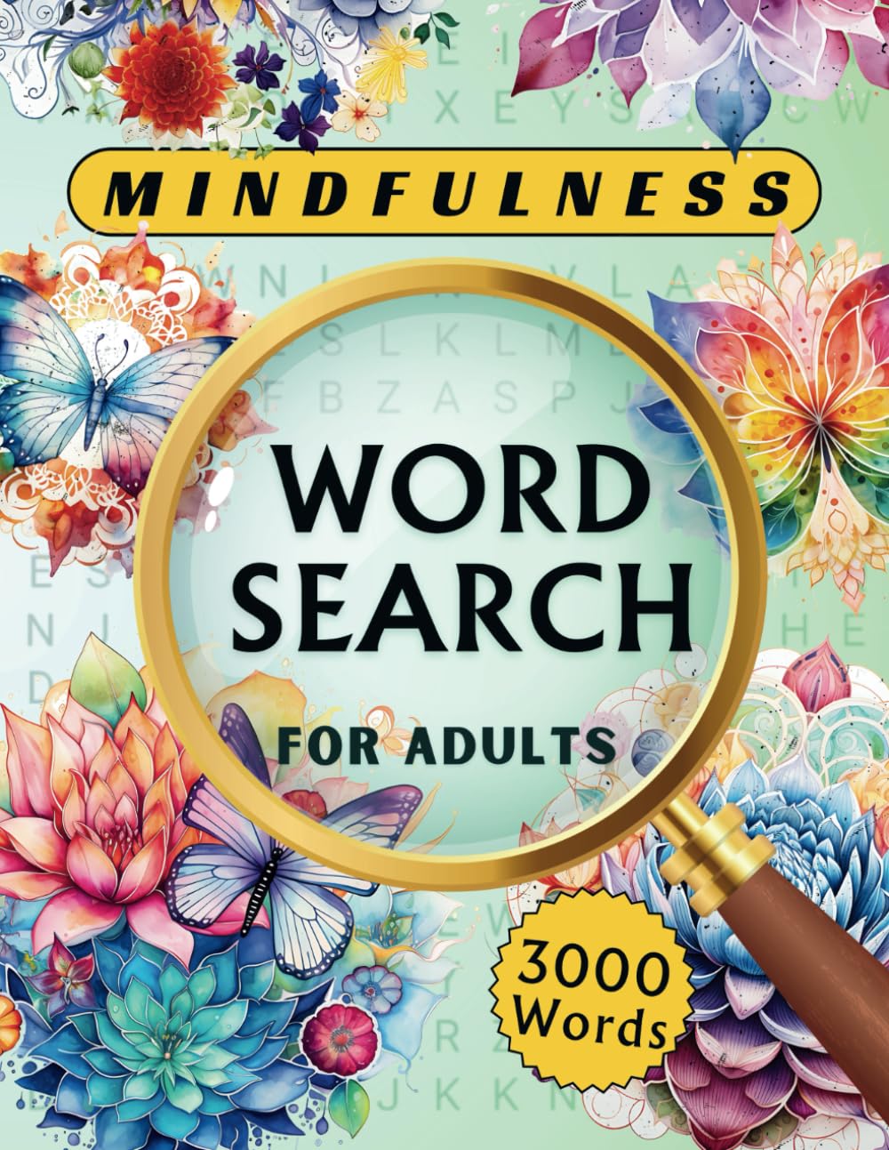 Amazon.com: Mindfulness Word Search for Adults: Big Word Find Puzzle ...