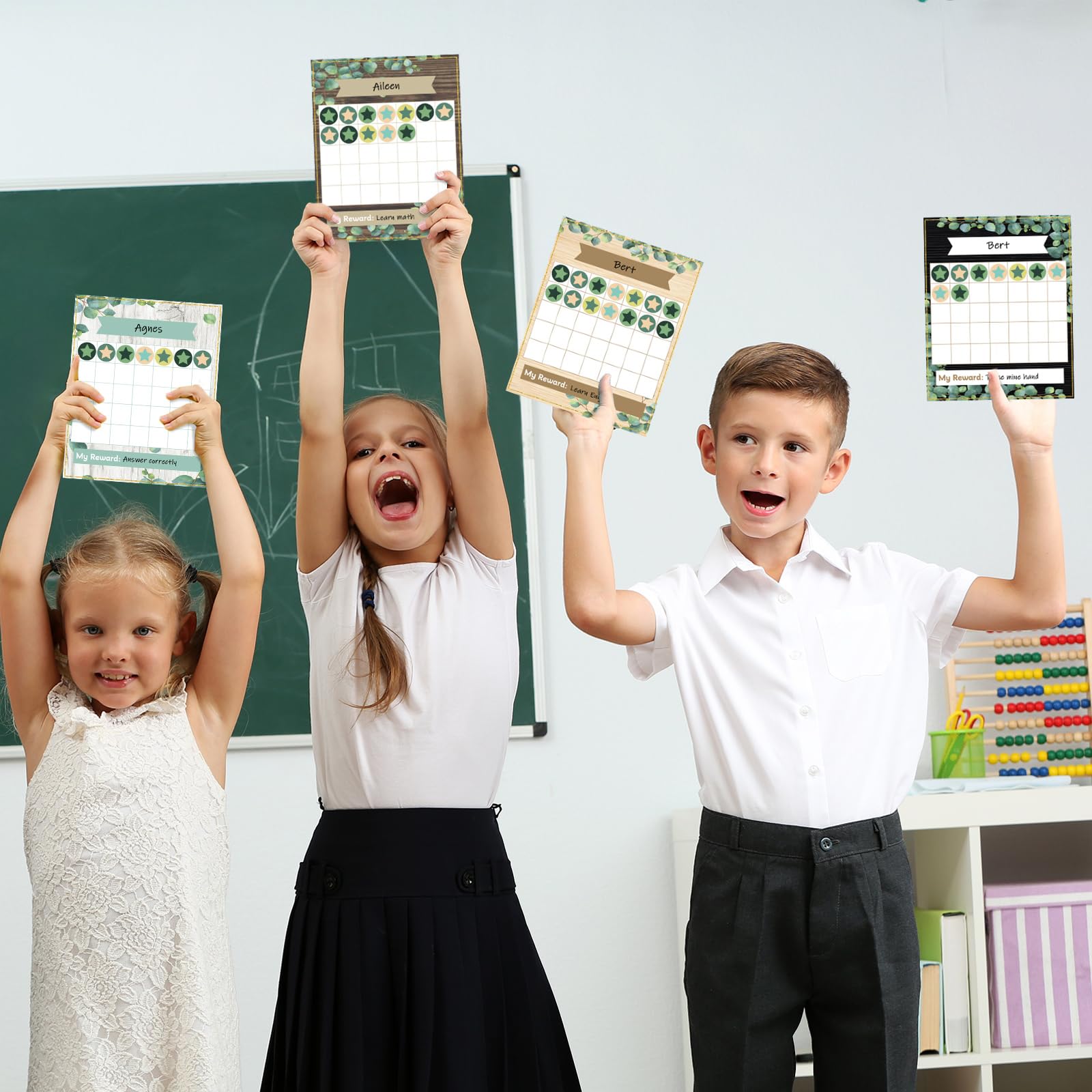 Snapklik.com : 40 PCS Simply Boho Reward Sticker Charts Eucalyptus ...