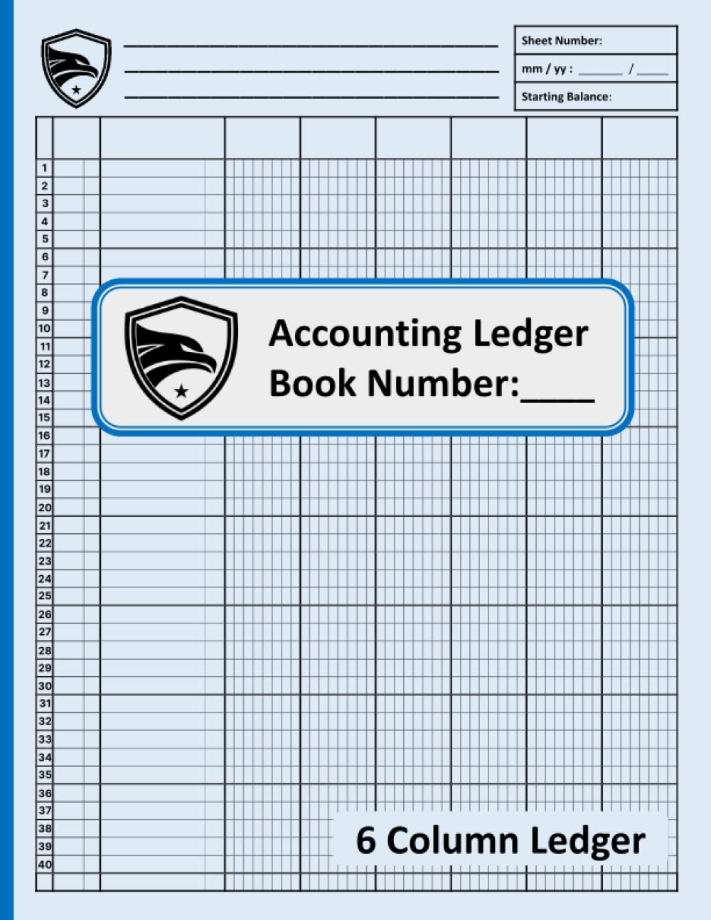 Amazon.com: 6 Column Accounting Ledger Book : Large Simple Account ...