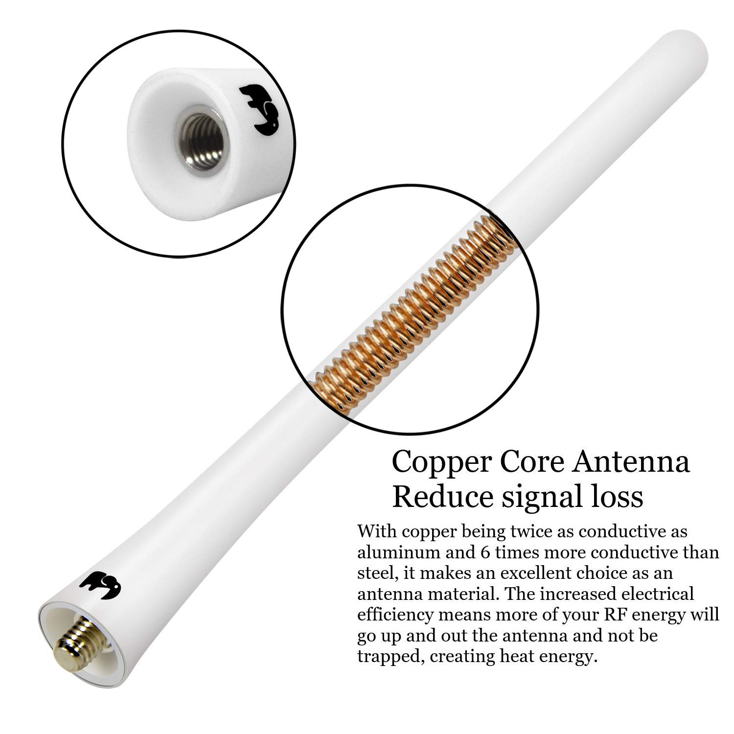 Snapklik.com : ONE250 7" Inch Flexible Copper Core Antenna, Compatible
