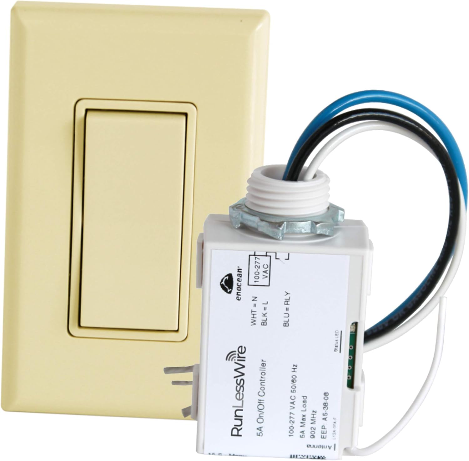 RunLessWire Basic Wireless Light Switch Kit, Smart Light Switch with ...