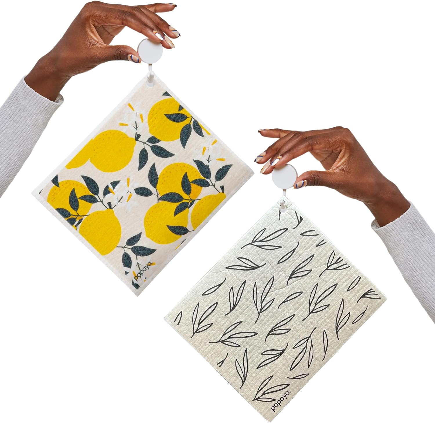 Amazon.com: Papaya Reusable Paper Towels 4-Pack - 4 Sheets + 2 Hooks ...