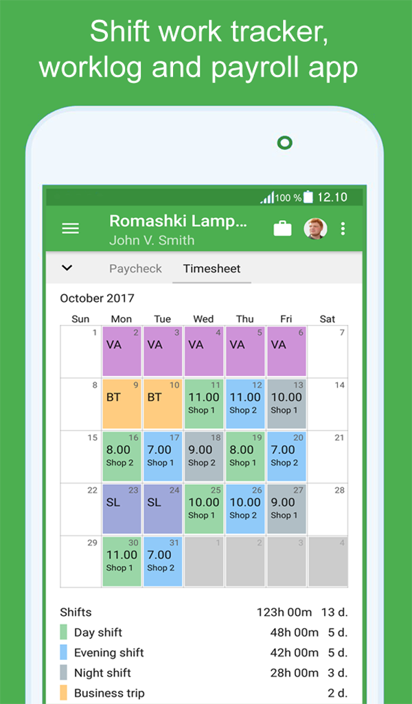 Green Timesheet - App on Amazon Appstore