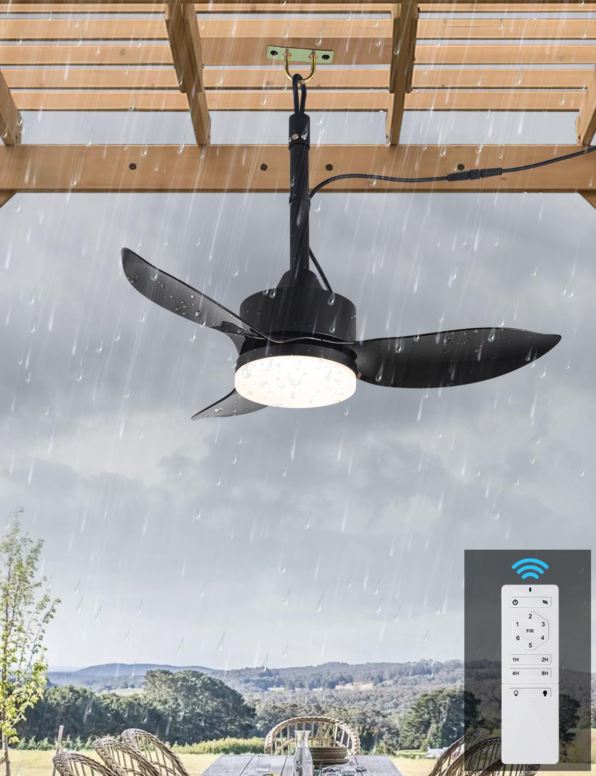 Snapklik.com : EKIZNSN Outdoor Plug In Ceiling Fan