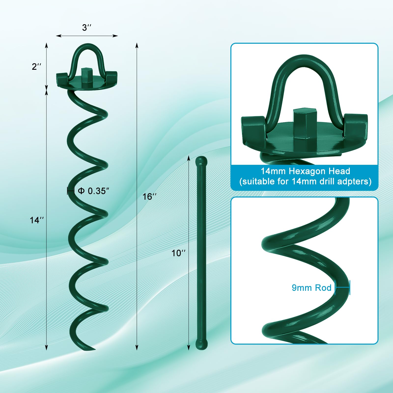 Snapklik.com : FEED GARDEN 16 Inch Spiral Ground Anchors Heavy Duty ...