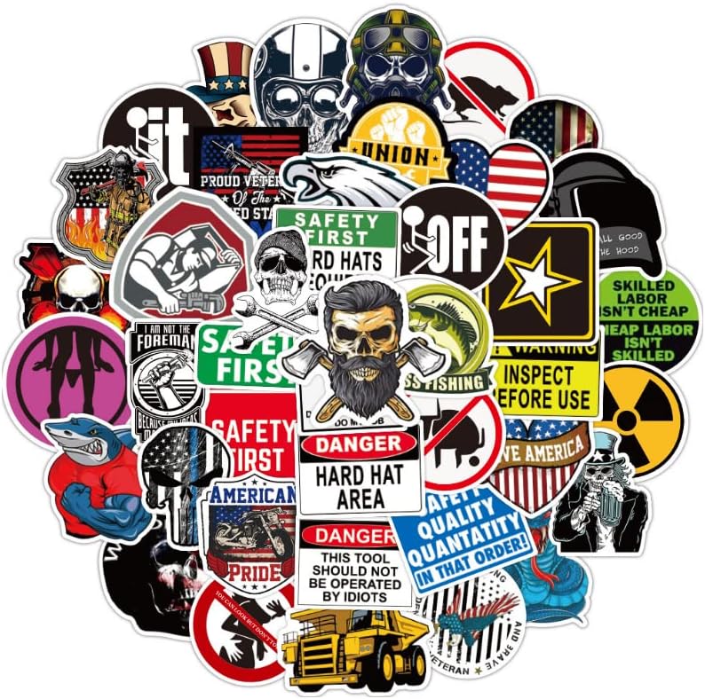Amazon.com: 150 PCS Hard Hat Stickers for Tool Box, Helmet, Funny Blue ...