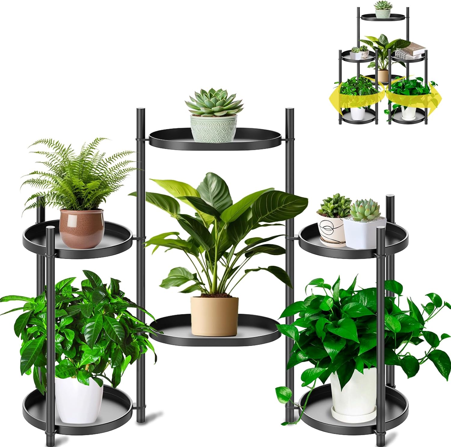 Amazon.com: VeyFolzin.st Metal Plant Stand for Indoor Outdoor Plants ...