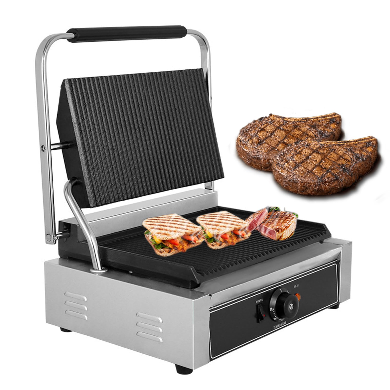 Amazon.com: Yovtekc Commercial Panini Press Grill Flat 110V, Electric ...