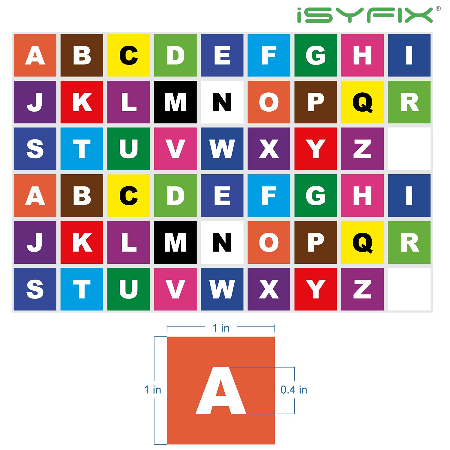 Snapklik.com : iSYFIX Letters Vinyl Stickers - A To Z, 1-inch, 4 Sets ...