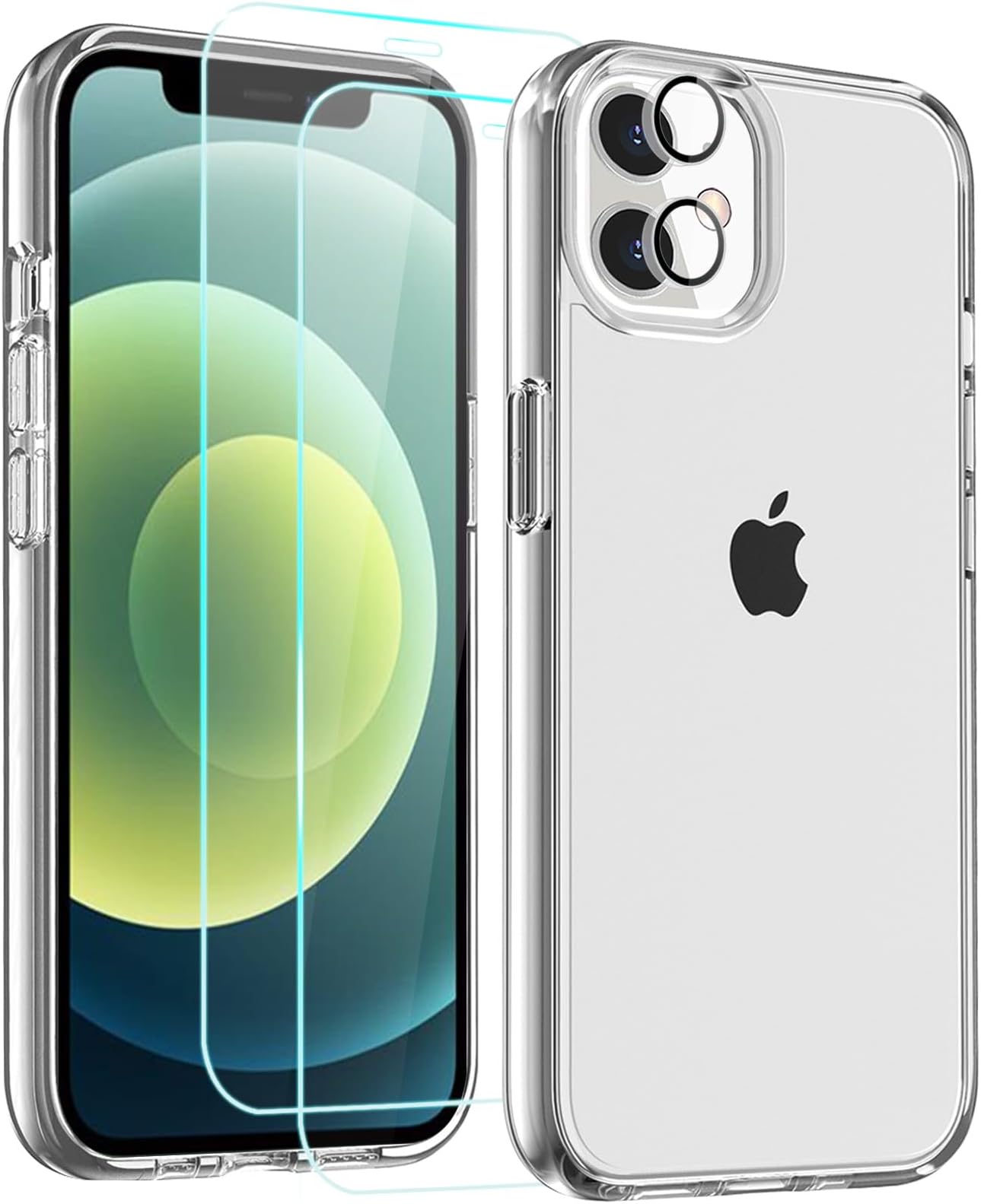 Amazon.com: FanTEK Compatible with iPhone 12 Case with 2pcs Screen ...