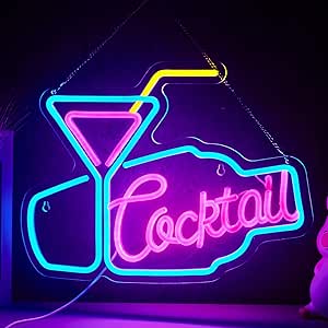 Amazon.com : Cocktail Bar Neon Sign Cocktails Cocktail Time Neon Sign ...