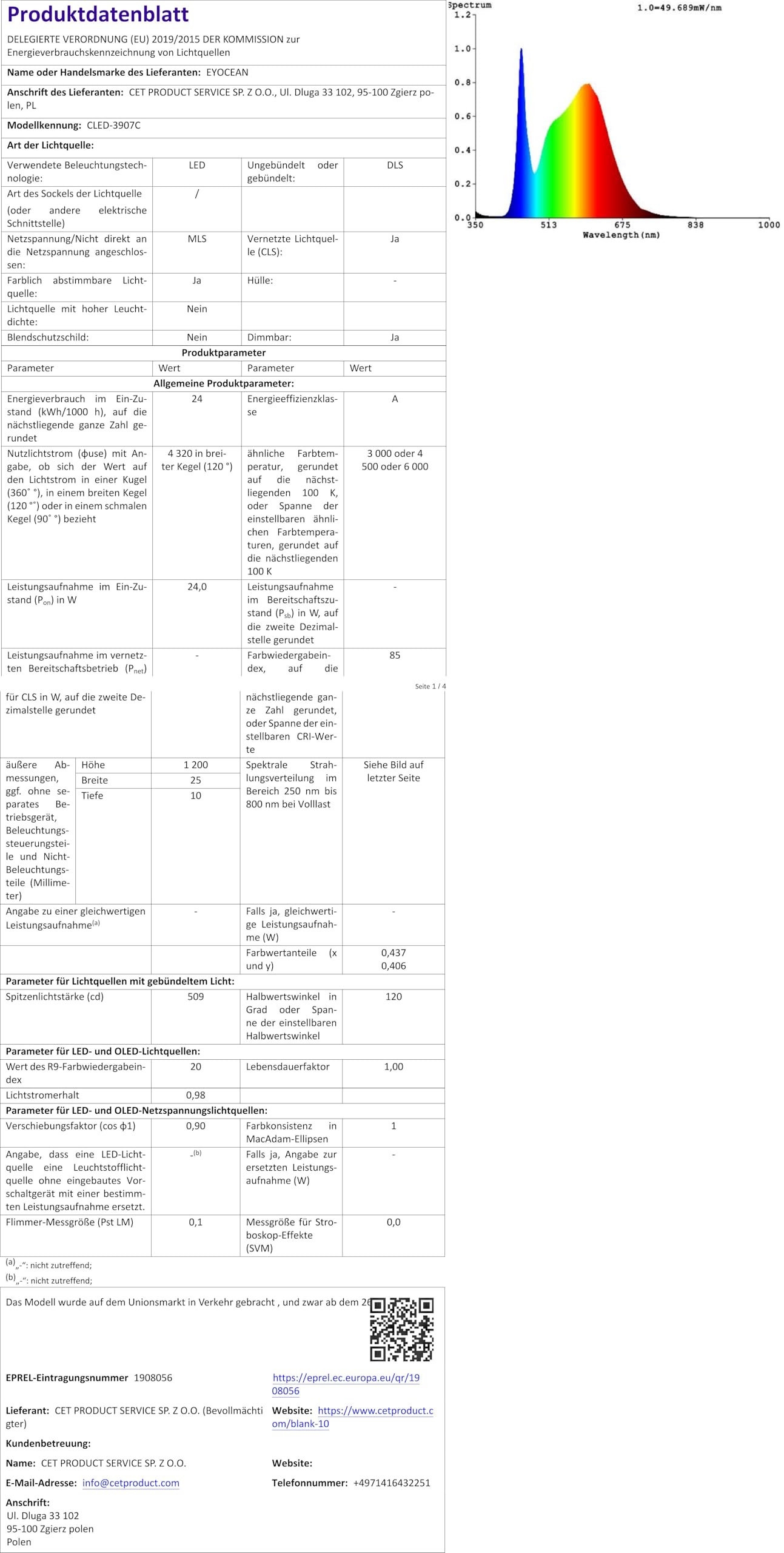 EYOCEAN Schreibtischlampe LED mit Gestensteuerung & Fernbedienung, 24W ...