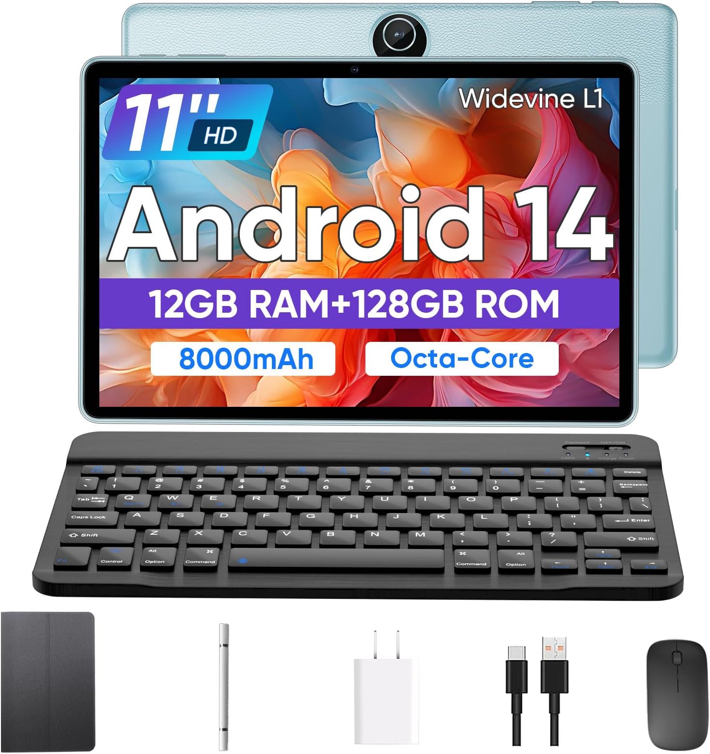 Amazon.com: Android 14 Tablet, 128GB+20GB/1TB Expandable, 10.1 Inch ...