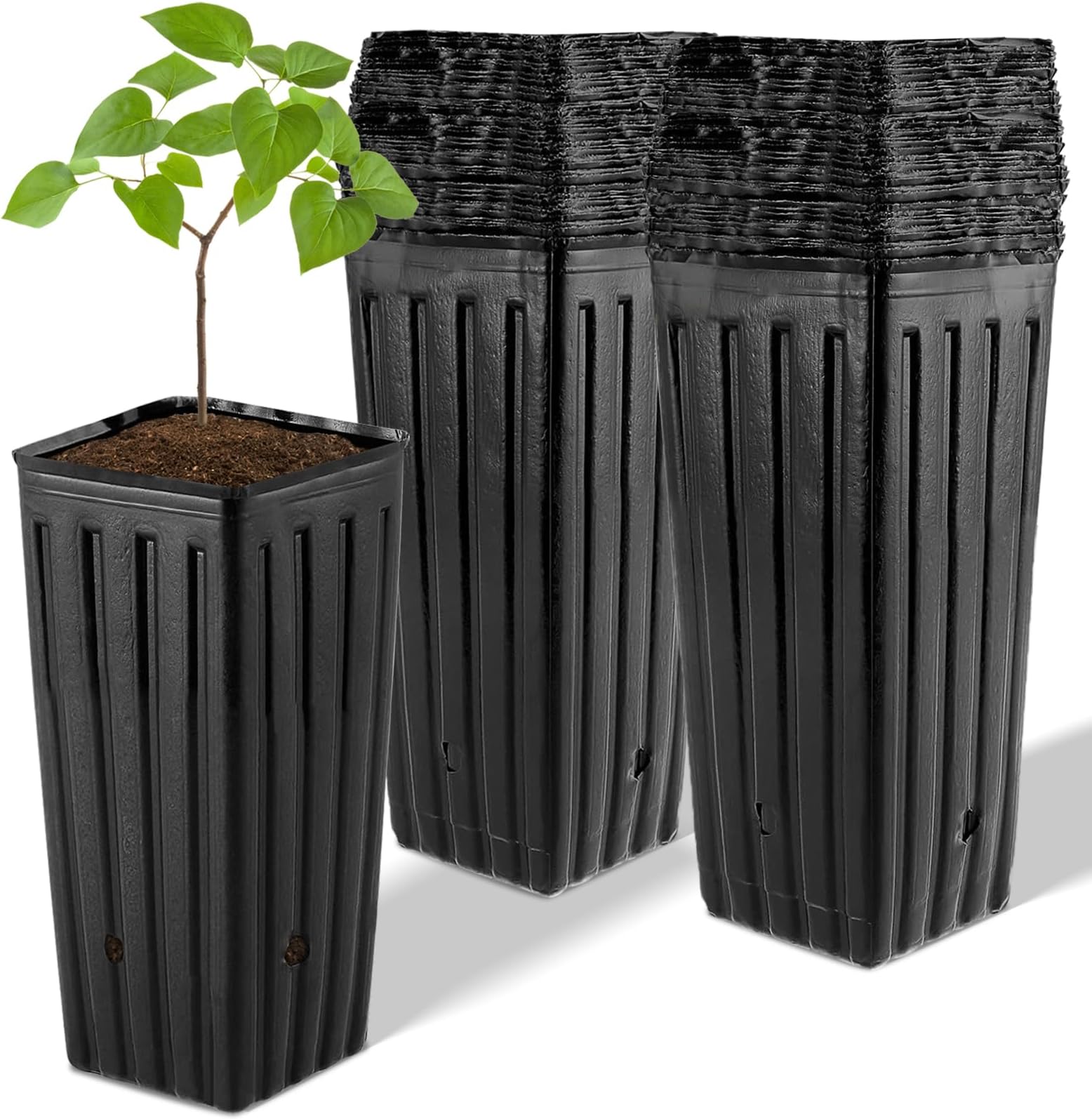 Amazon.com: Cezoyx 100 Pack Tall Tree Pots, 9.6 Inch Deep Plant Nursery ...