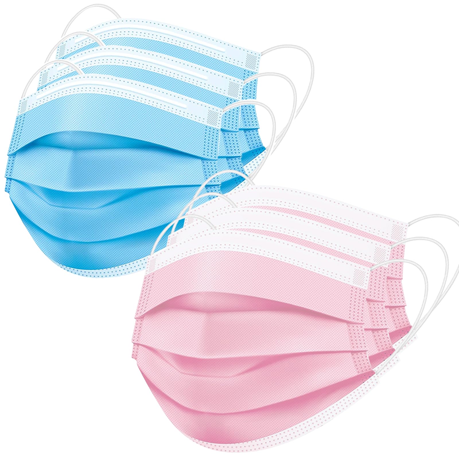 Amazon.com: 50 Pcs Pink Face Masks & 100Pcs Blue Disposable Face Masks ...