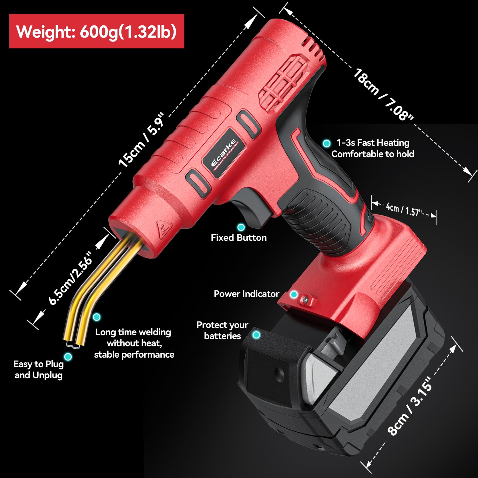 Snapklik.com : Cordless Plastic Welding Gun For Milwaukee 18v Battery ...