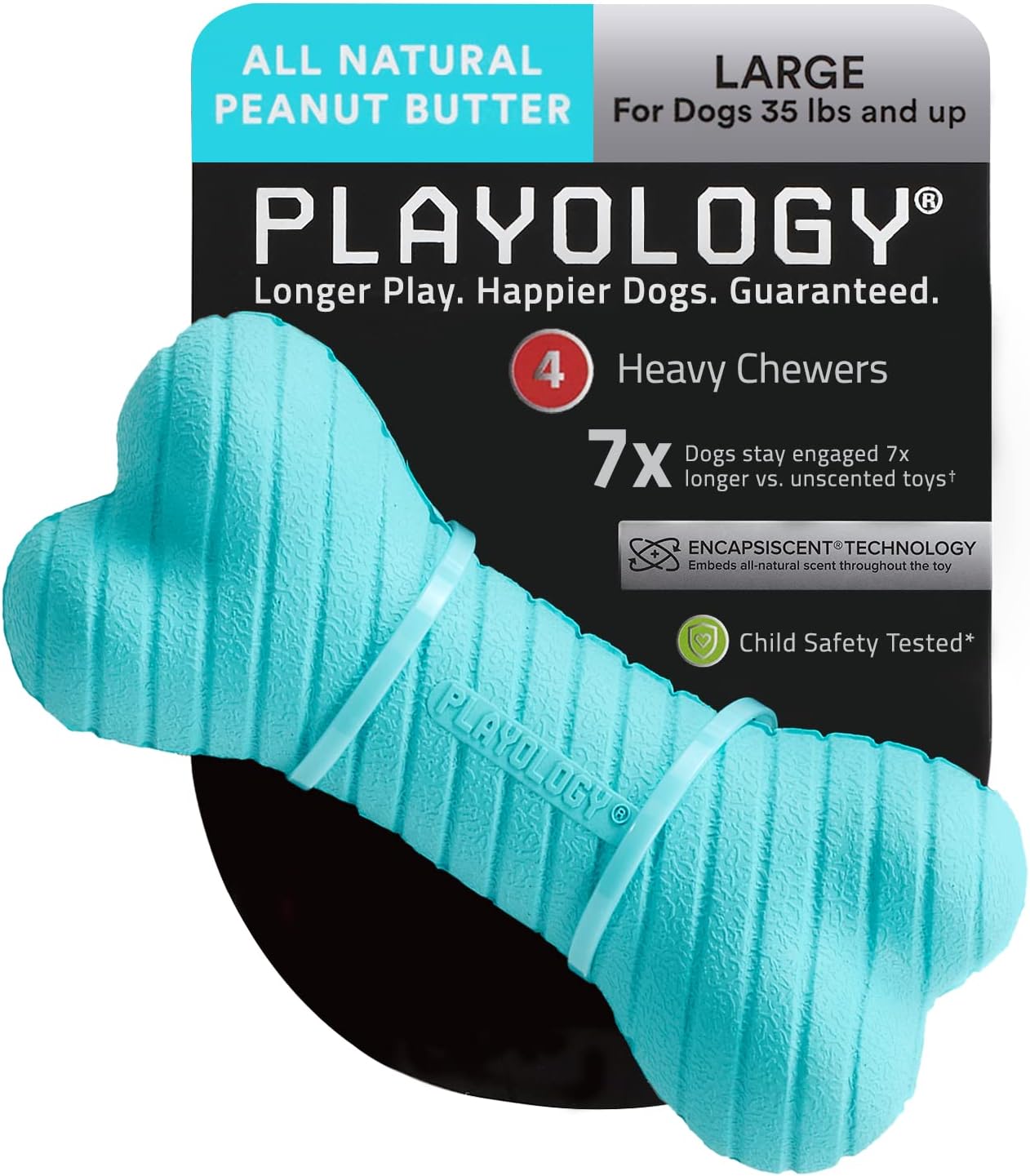 Playology Dual Layer Bone Dog Toy, for Large Dogs (35lbs and Up) - for ...