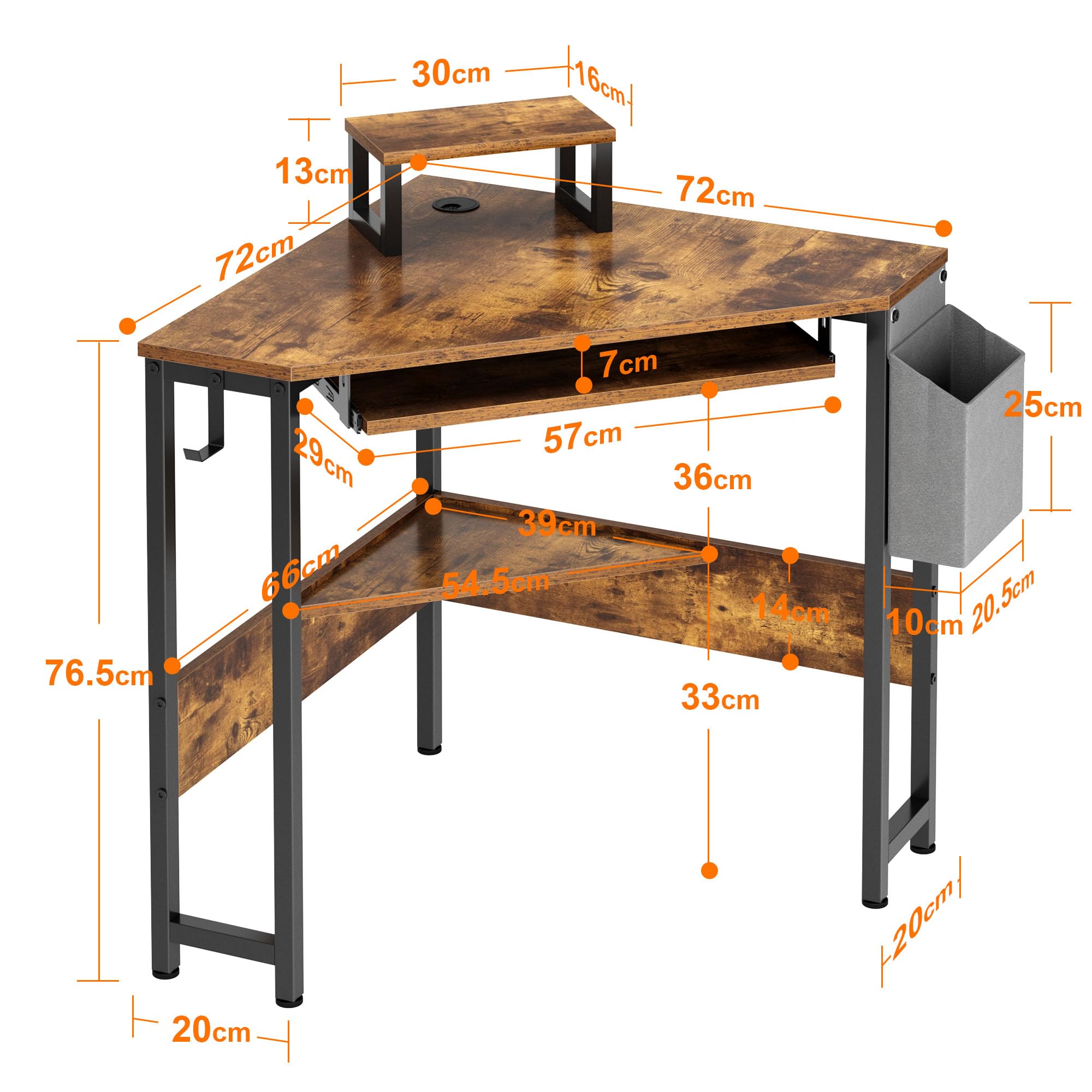 Snapklik.com : Soges Corner Desk For Small Space, Triangle Computer Desk