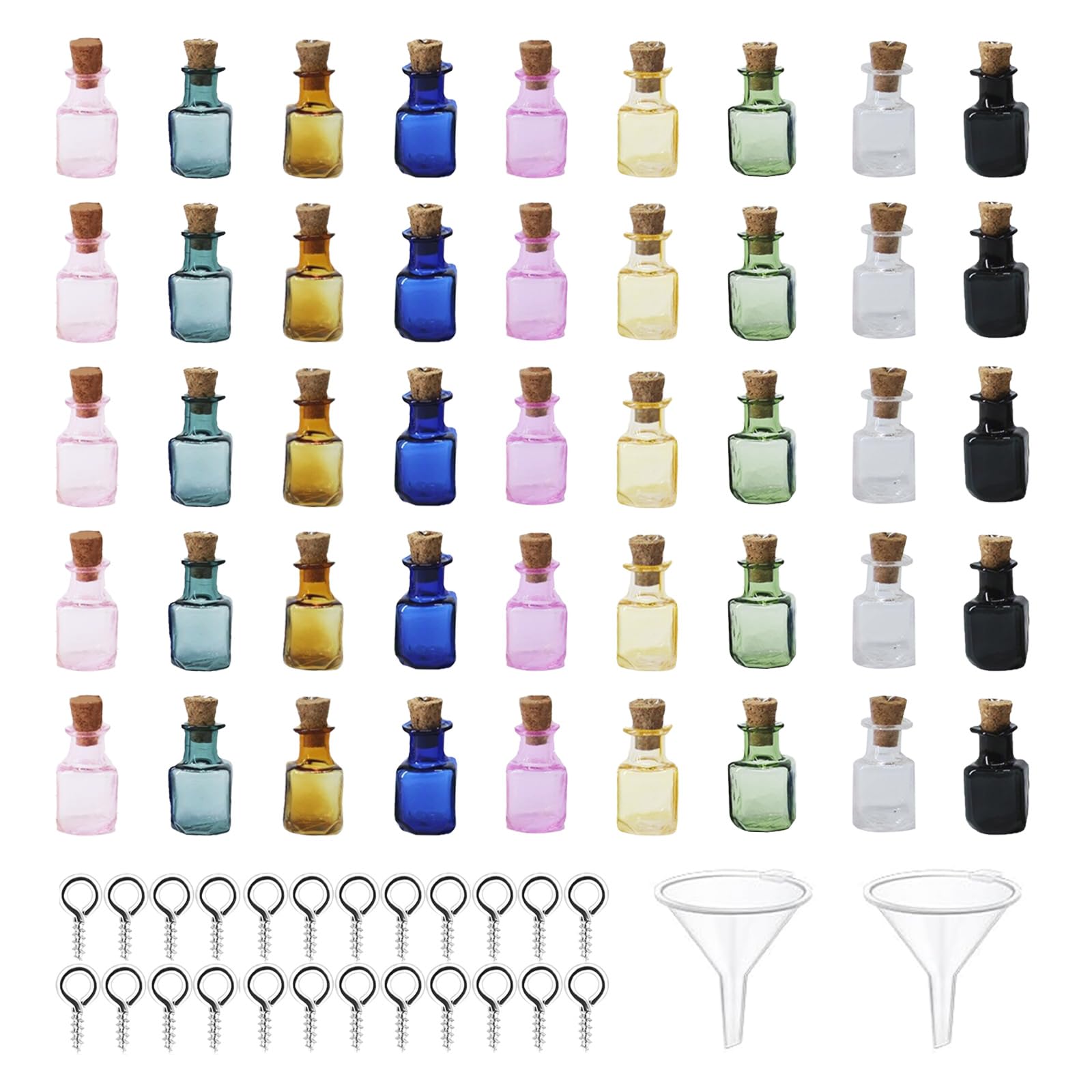 Amazon.com: Hyuetrsa 45 Pcs 2 ml Mini Colored Glass Square Potion ...