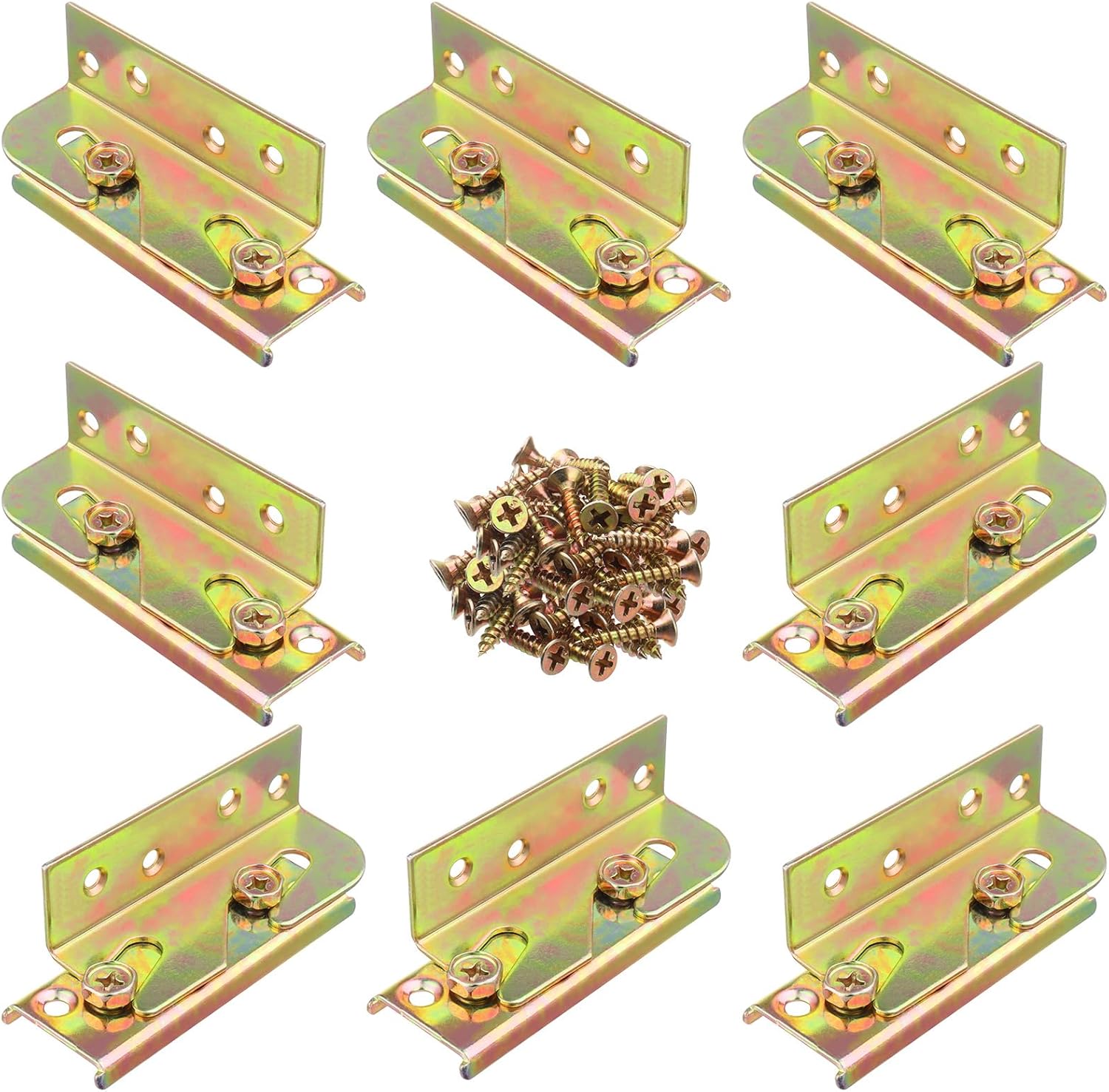 Amazon.com: WENHUALI 8 Sets Bed Rail Brackets, Bed Frame Hardware Non ...