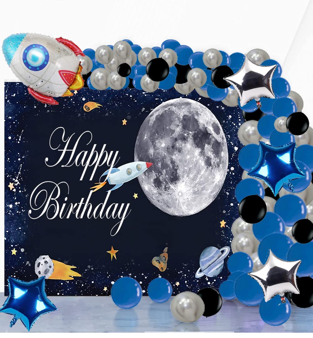 Buy Theme My Party Outer Space Theme Birthday Party Decorations Happy ...