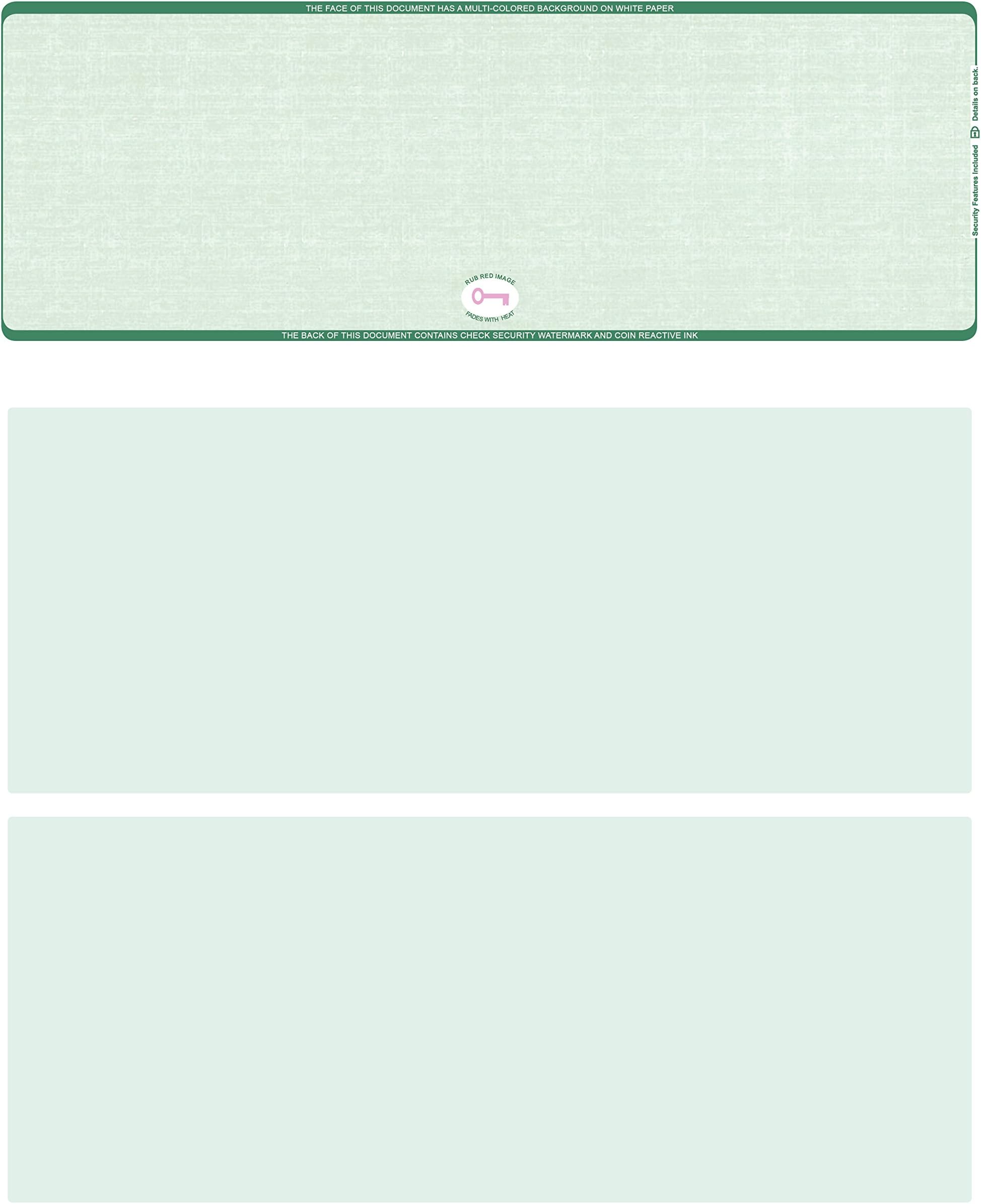 Amazon.com : Blank High Security Top Computer Checks, 250 Green Laser ...