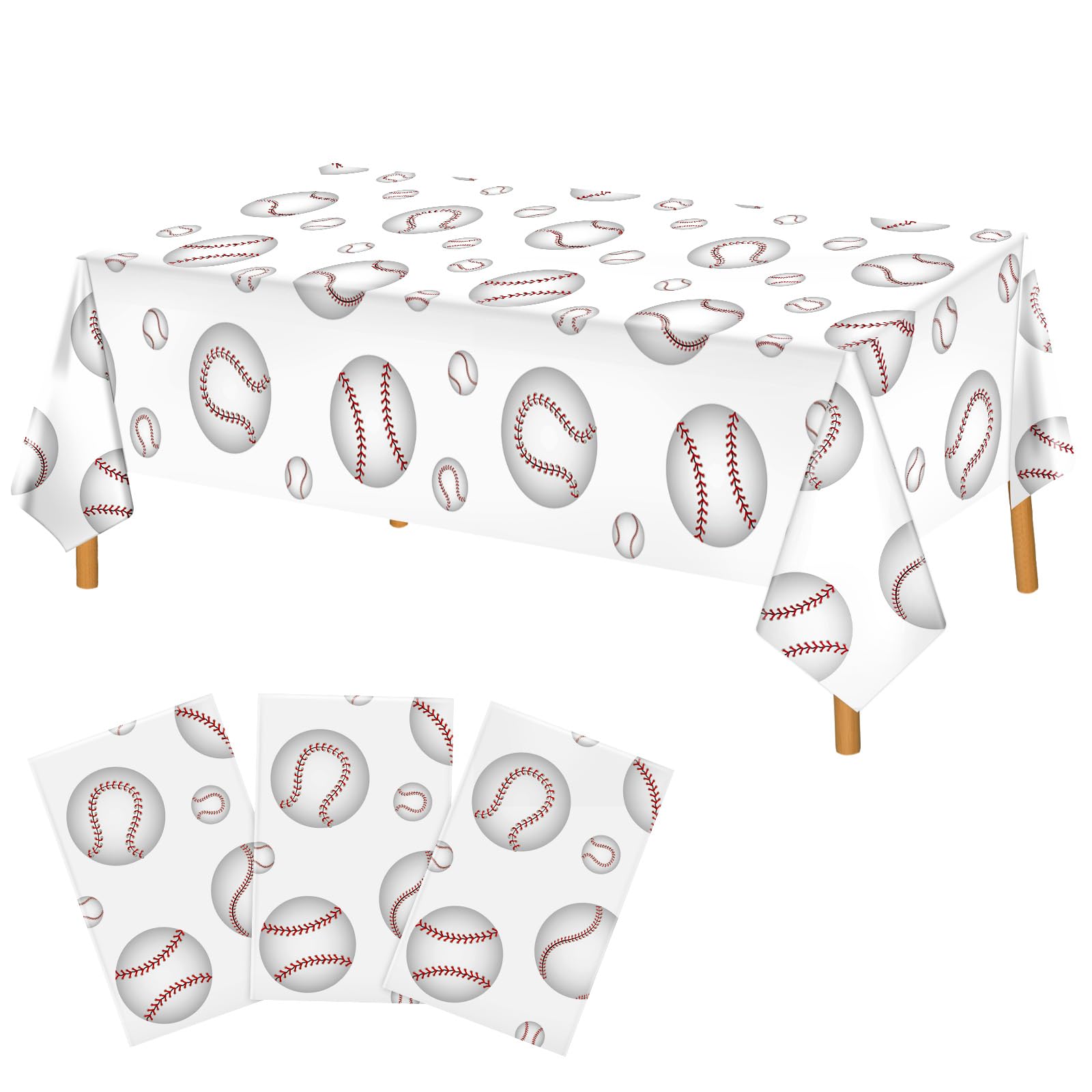 Amazon.com: 3 Pack Disposable Plastic Baseball Party Decorations ...