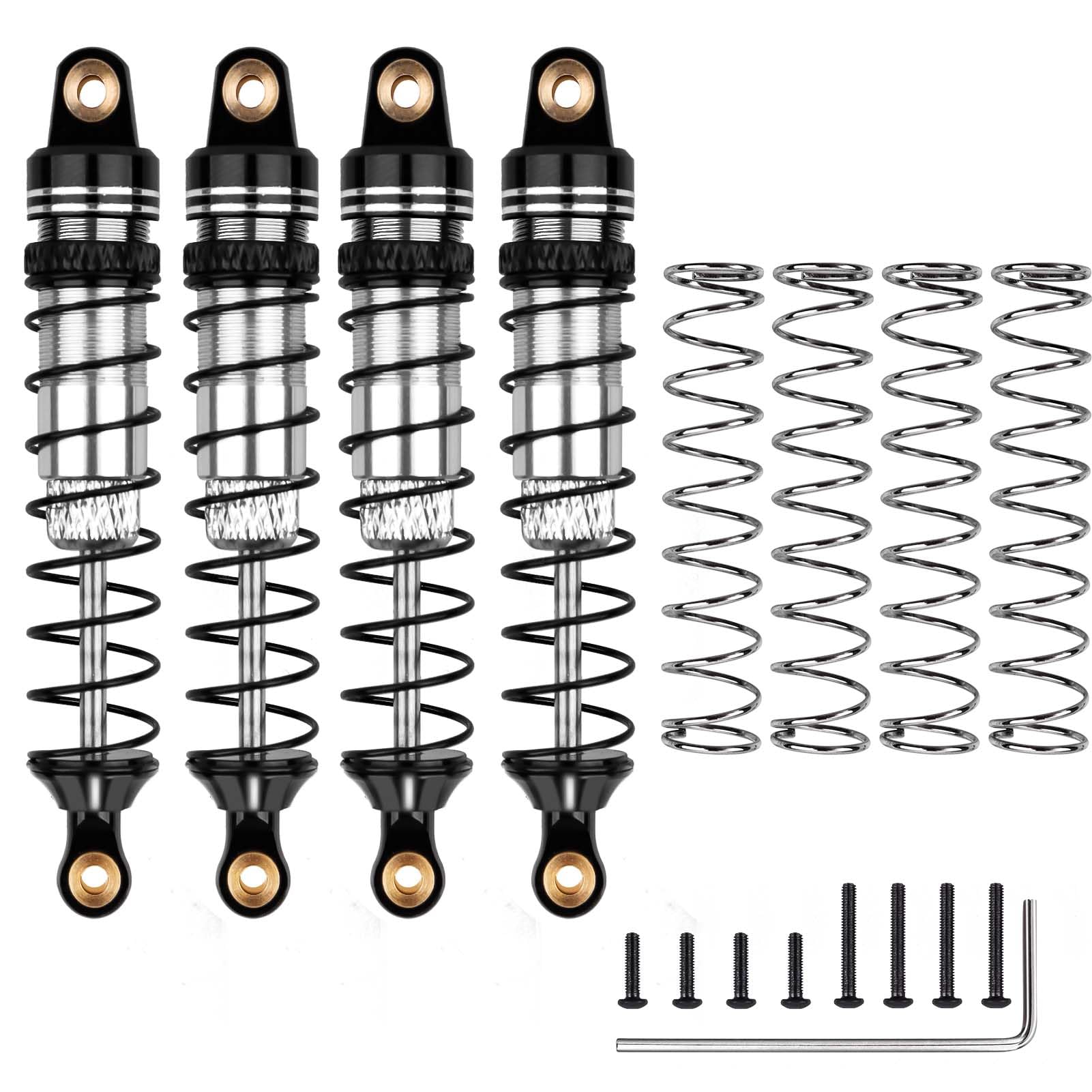 Amazon.com: 59MM Shocks Aluminium Front Rear Long Threaded Shock ...