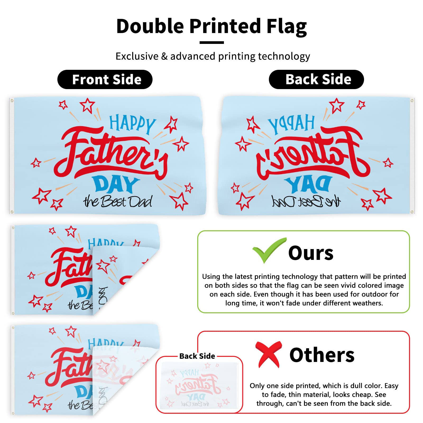Snapklik.com : Fathers Day Flag 3x5 Ft Fathers Day Decorations Party ...