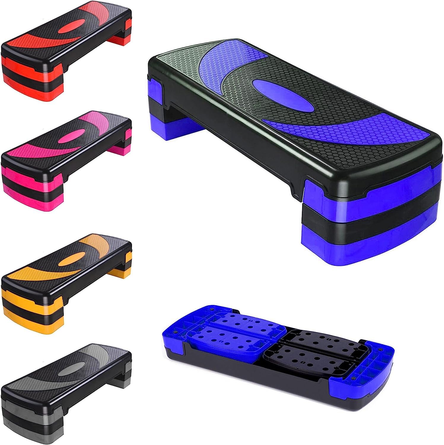 MAXSTRENGTH Aerobic Step - Height Adjustable Exercise Stepper | 3x - 5x ...