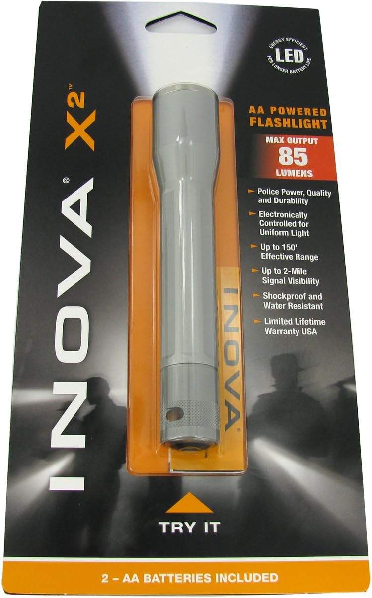Inova X2 107 Lumen LED Flashlight with Titanium Body - 2xAA (Included ...