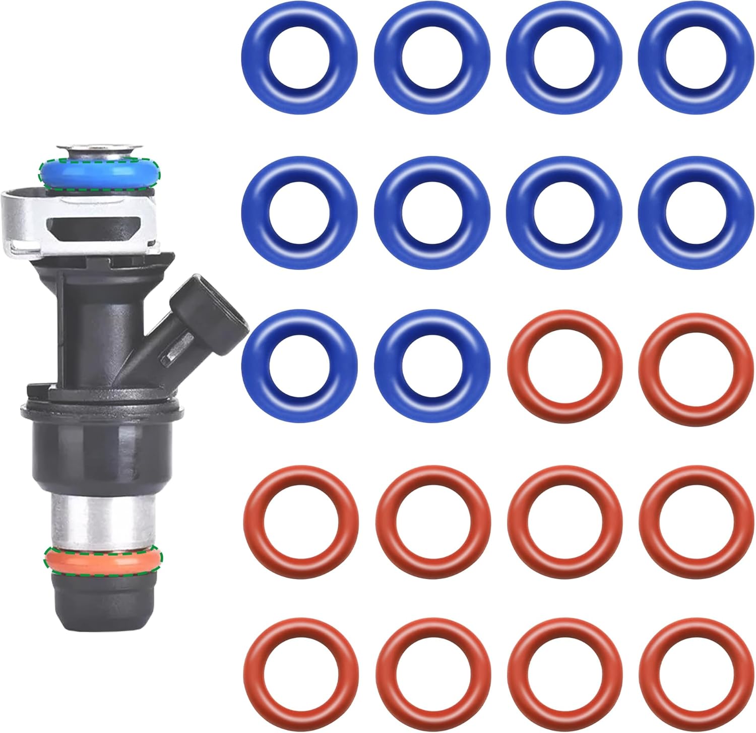 Amazon.com: JA&MIU 20 PCS Fuel Injector O-Ring Set, O-Ring Injector ...