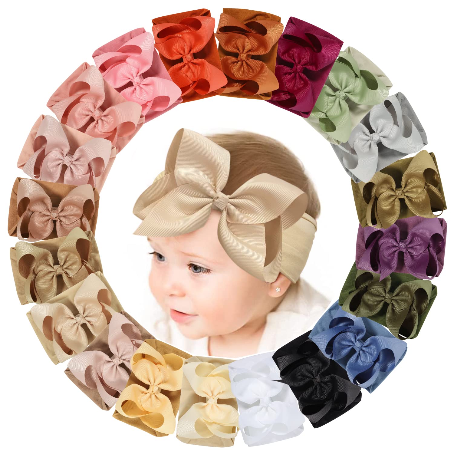 Amazon.com: doboi 20pcs Baby Girl Bows Baby Headbands Hair Accessories ...
