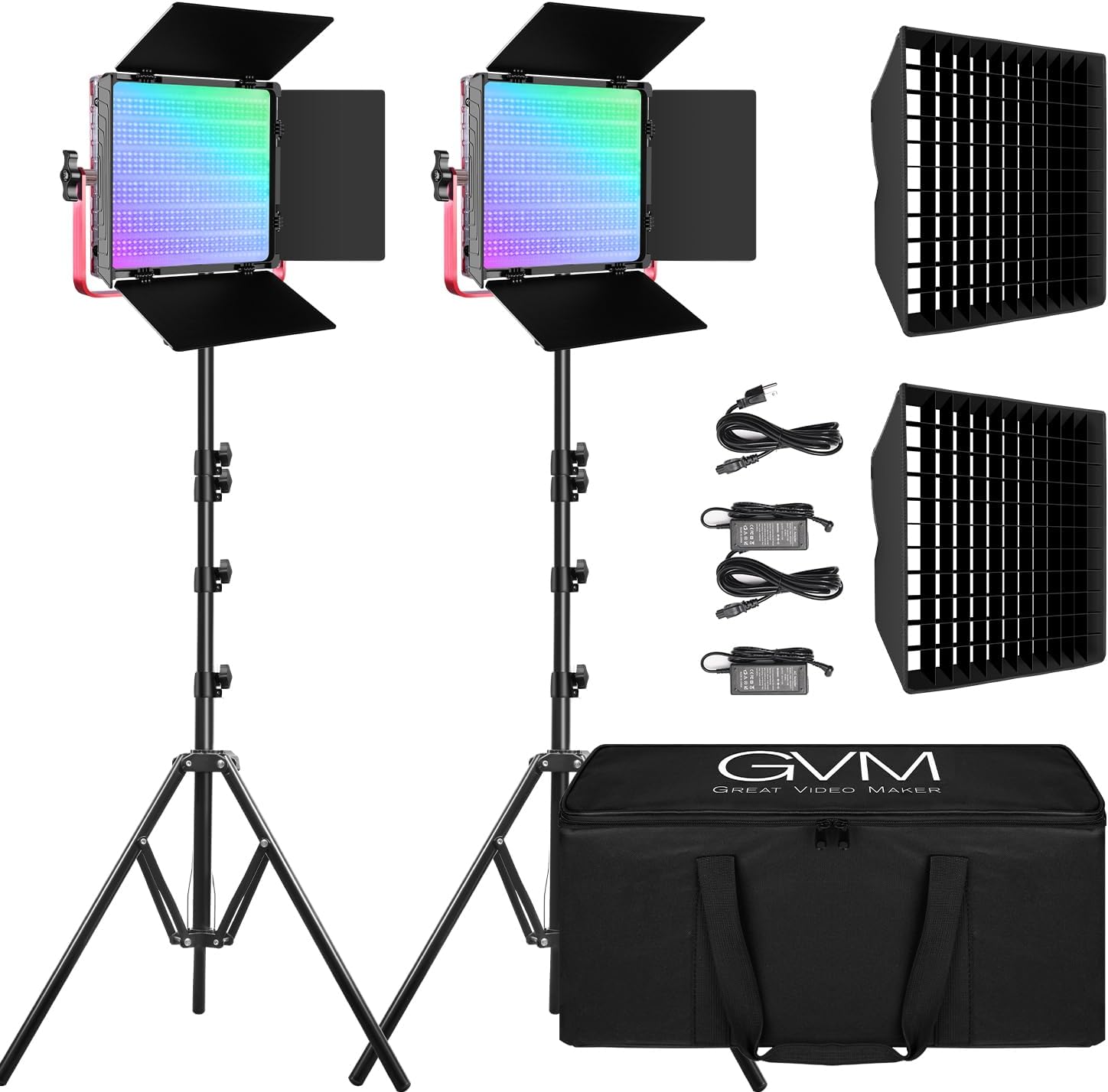 Amazon.com: GVM - Luz de video LED RGB, kit de iluminación de video de ...
