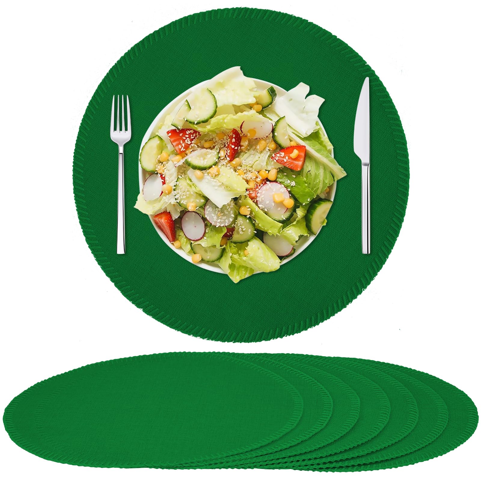 Amazon.com: Rinpon Cloth Round Placemats Set of 8,Rustic Linen Type ...