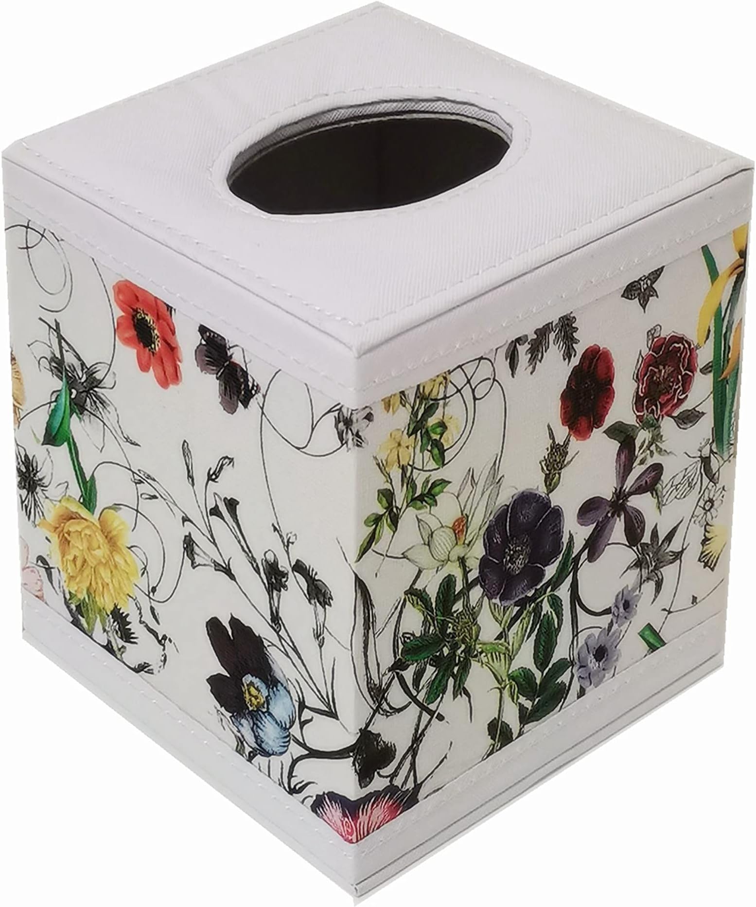 Amazon.com: Christmas Linen Tissue Box Cover - Square Embroidered Gifts Boho Cube Holder for ...