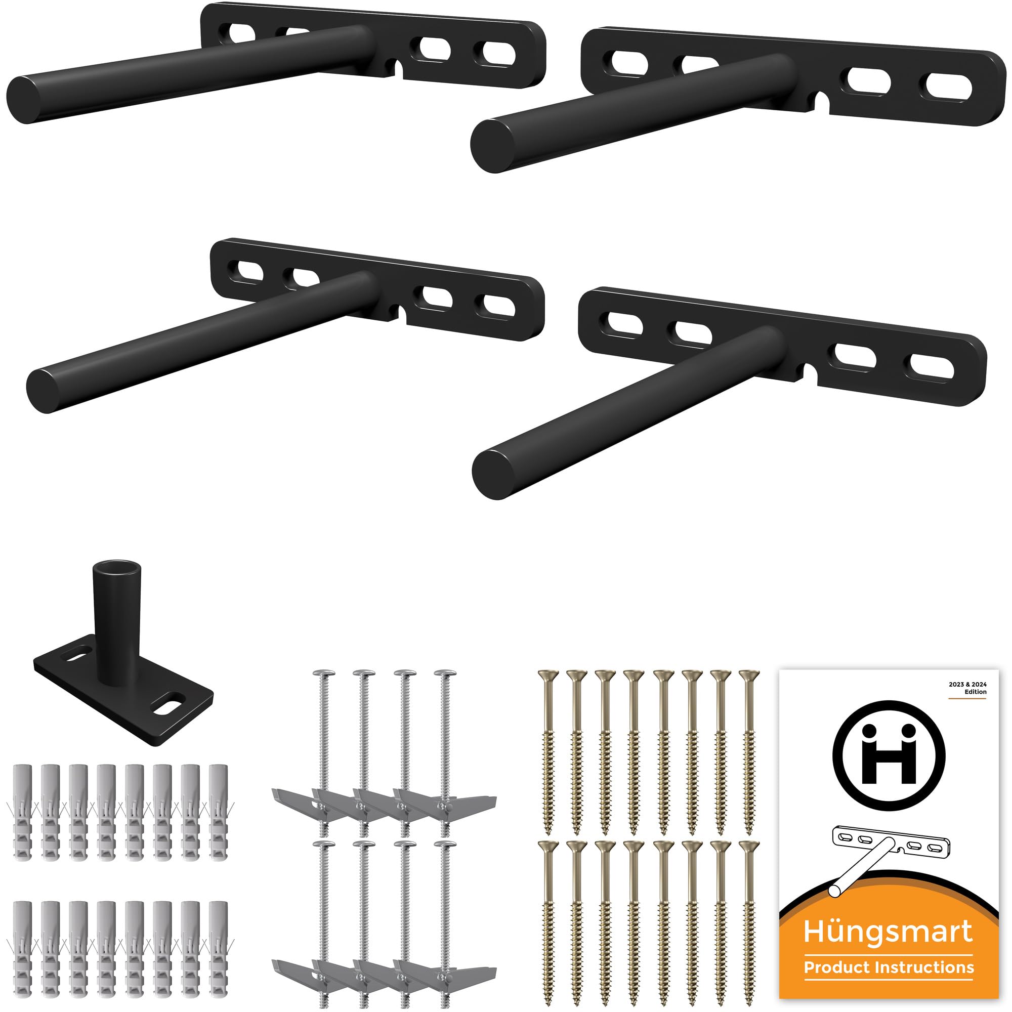 Amazon.com: Hungsmart (Set of 4) 5 x 3/4 inch Floating Shelf Brackets ...