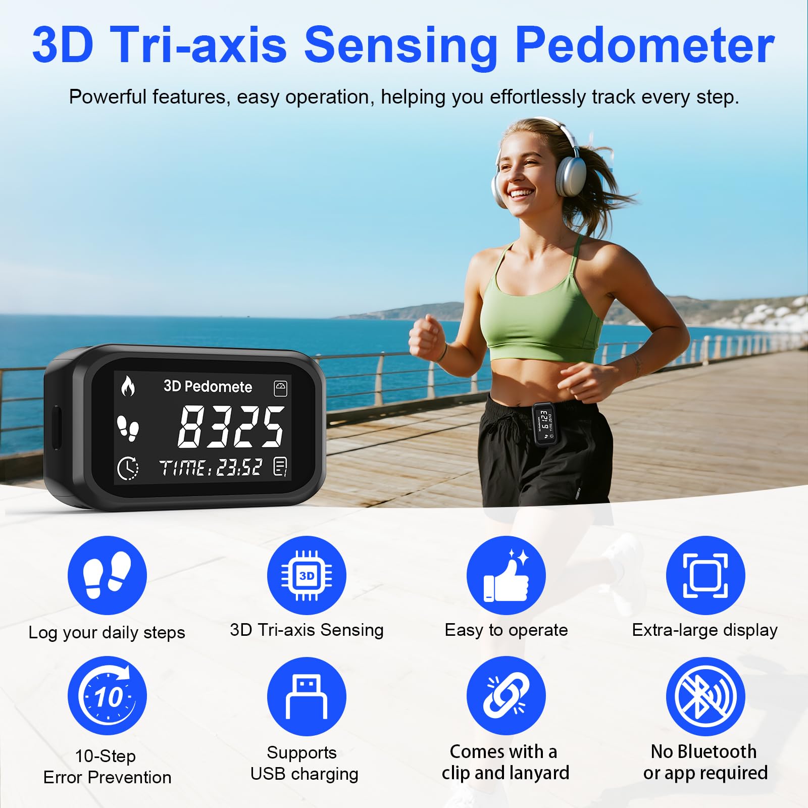 Omron Walking Pedometer Reviews Digital Pedometer 3D Pedometer With LCD ...